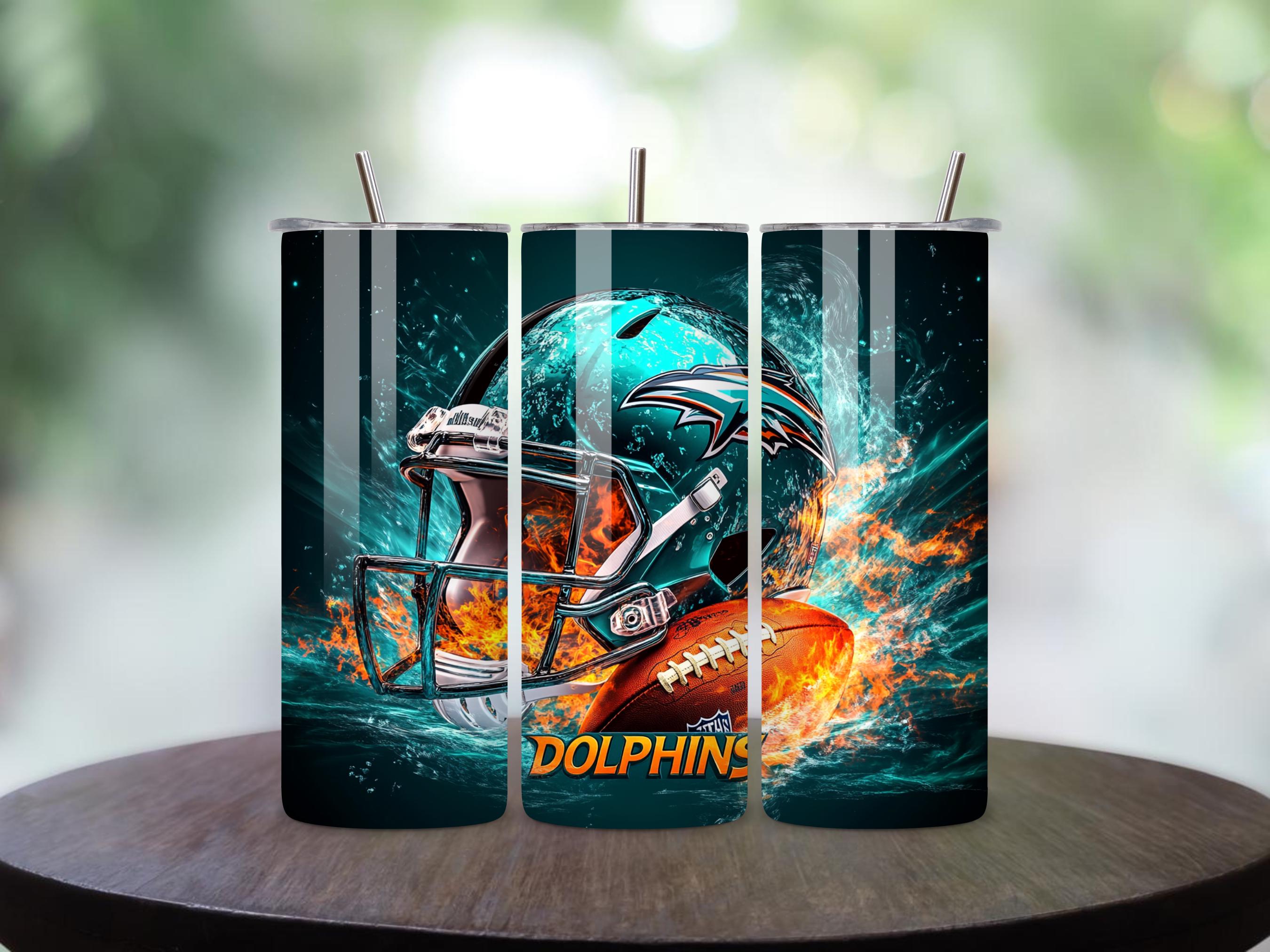 Dolphin Football Tumbler Wrap Football Sports Team Png Sports Png ...