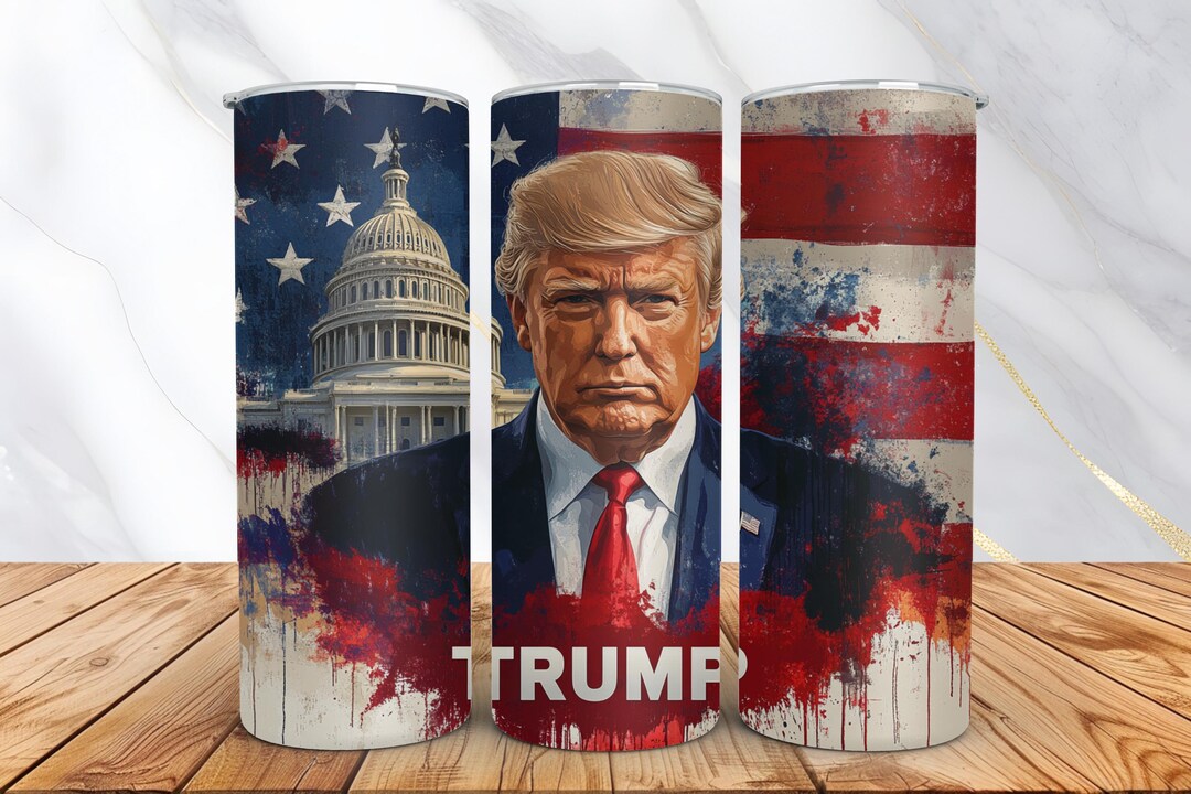 Trump Tumbler Wrap -20oz Tumbler Wrap Sublimation Design -trump Flag ...