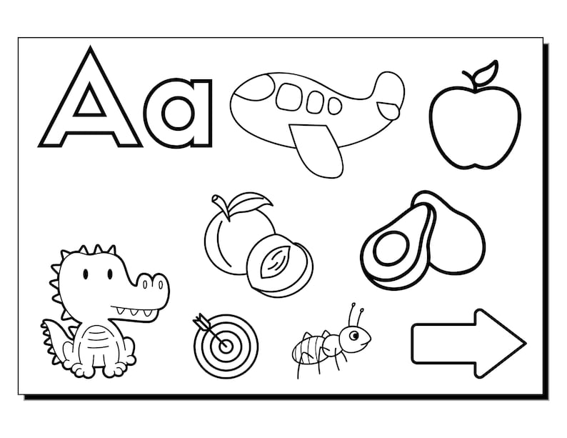 Alphabet Coloring Pages for Kids, Letters A to L, Fun Educational ...