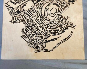Motorcycle Scroll Saw Wood Working Artwork - Etsy