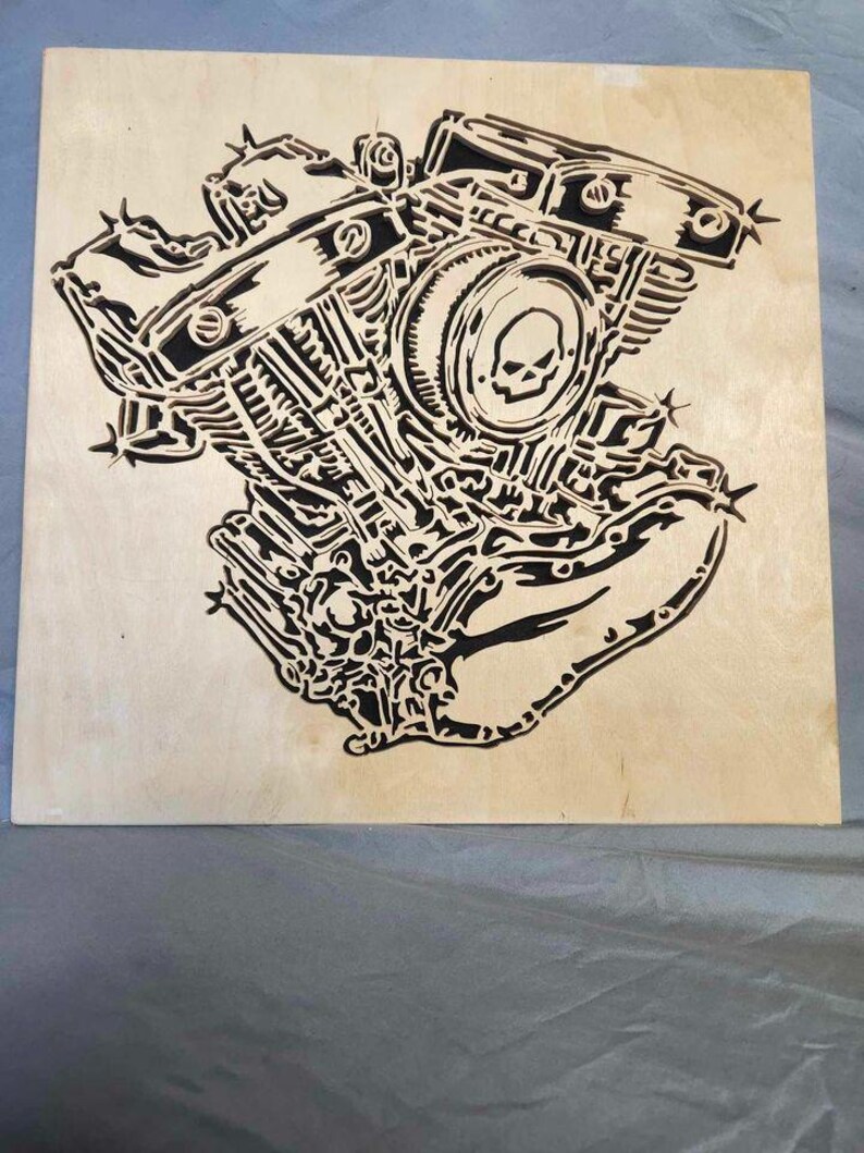 Motorcycle Engine Scroll Saw Artwork - Etsy