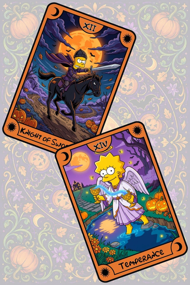 Simpsons Halloween Tarot Deck, 78 Tarot Cards, Spooky - Etsy