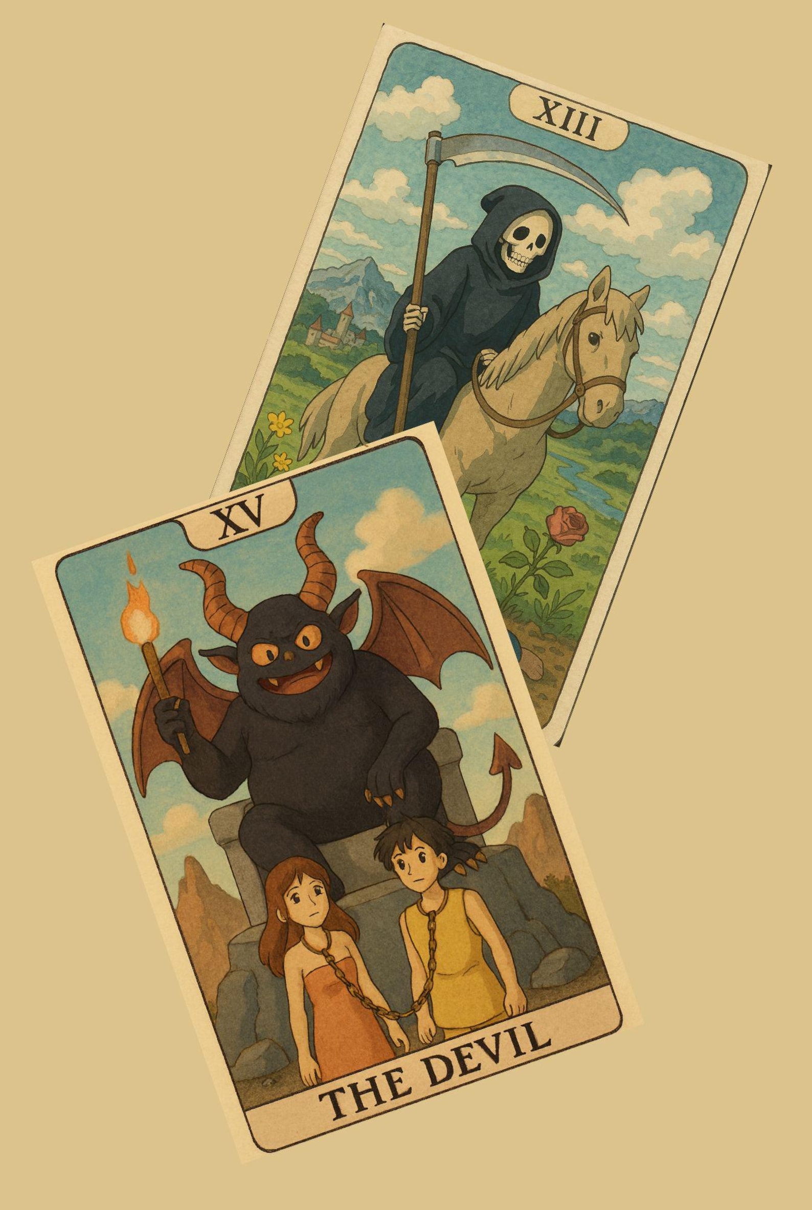 Studio Ghibli Anime Tarot Cards Set: 78 PNG Digital Download - Etsy