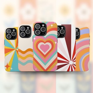 Retro Phone Case Aesthetic Vintage Cover for iPhone 16, 15, 14, 13, 12 ...