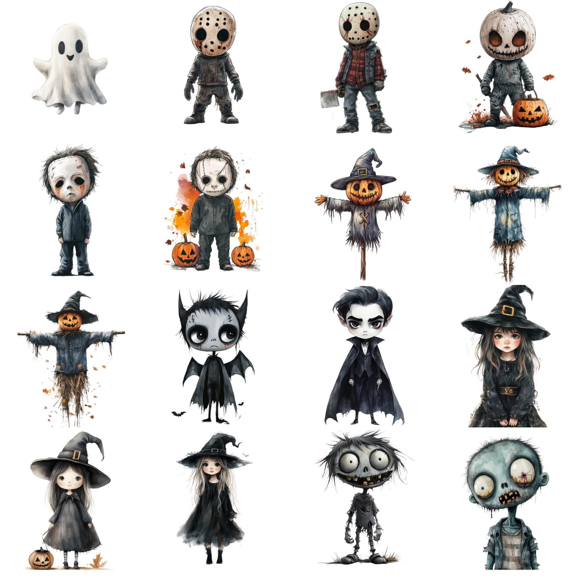 Cute Halloween Characters Clipart: Halloween Art for Crafts and Decor ...