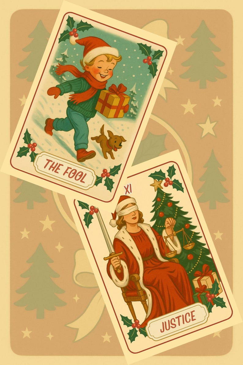 Retro Christmas Tarot Deck | 1950s Santa, Holiday Edition (digital ...