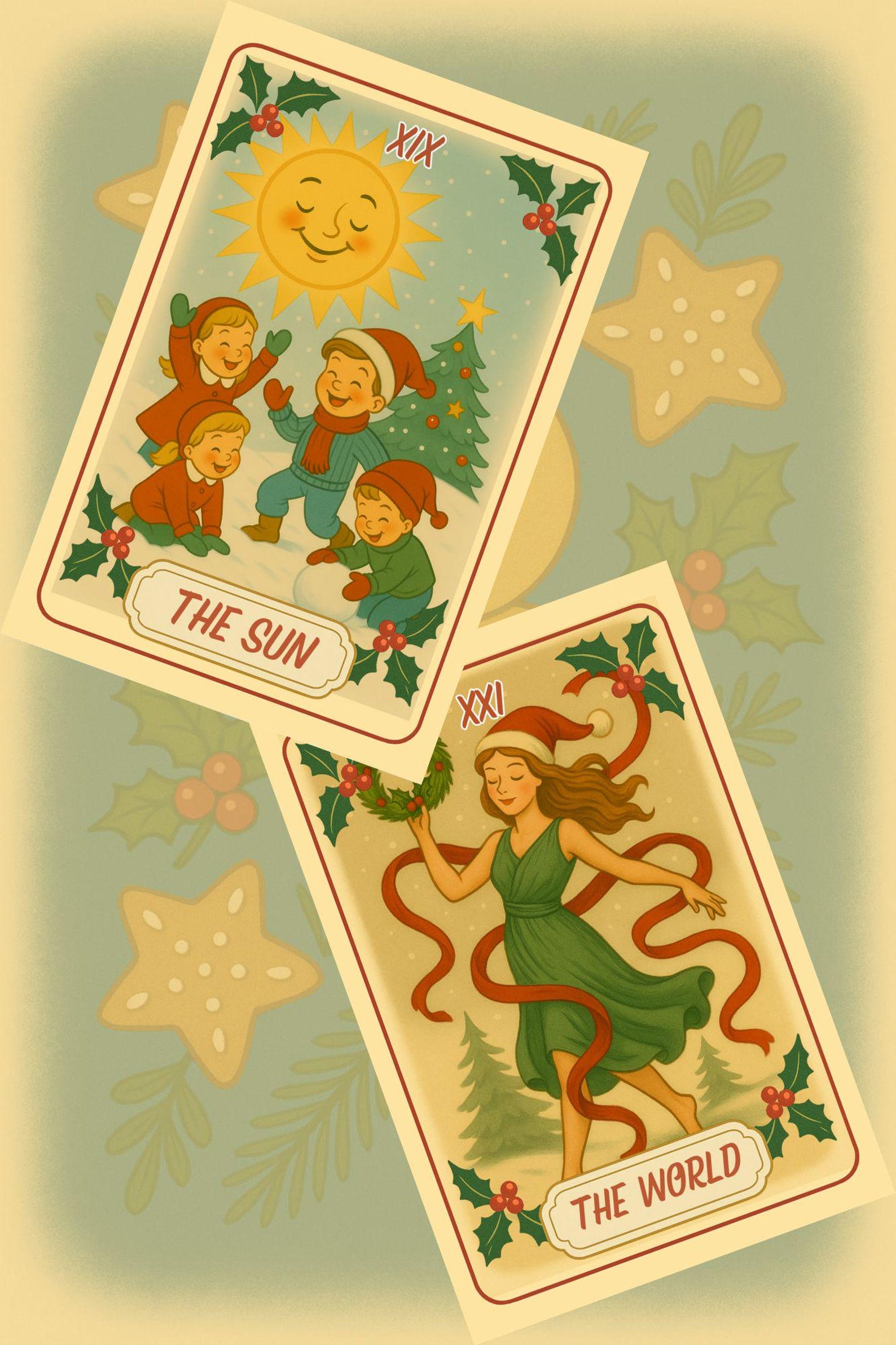 Retro Christmas Tarot Deck | 1950s Santa, Holiday Edition (digital ...