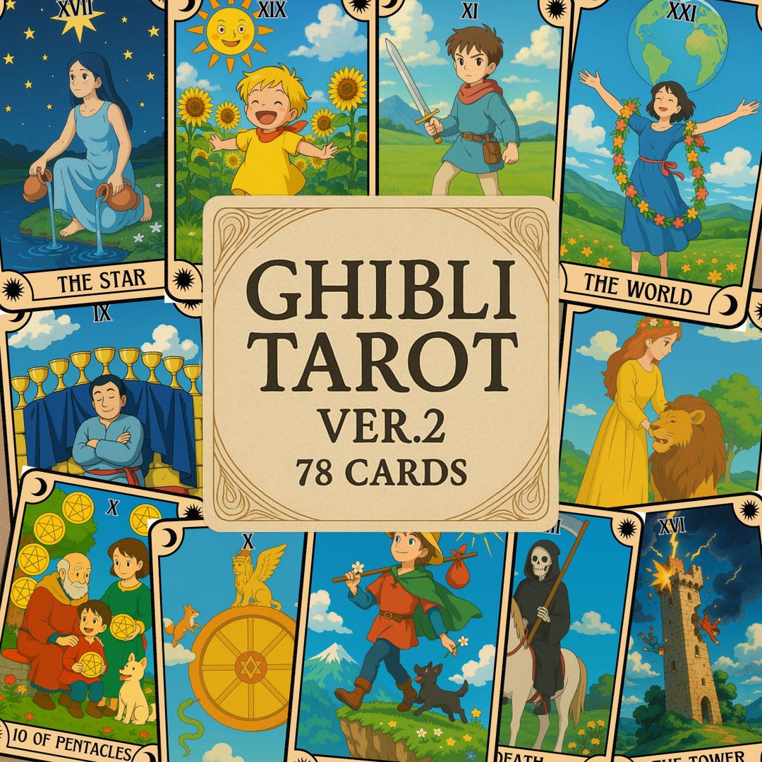 Studio Ghibli Anime Tarot Cards: 78 PNG Digital Download - Etsy