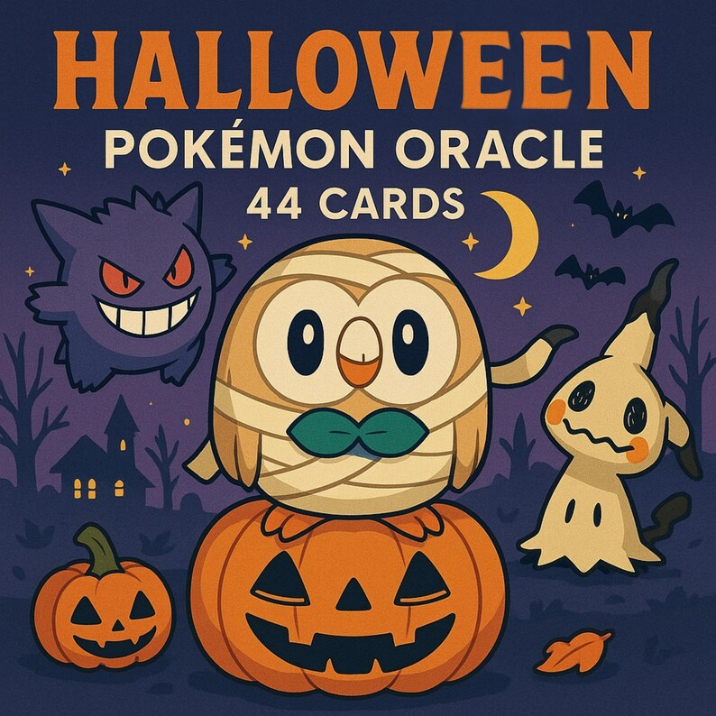 Halloween Pokemon Oracle Deck | Cute Spooky Tarot (digital Download) - Etsy