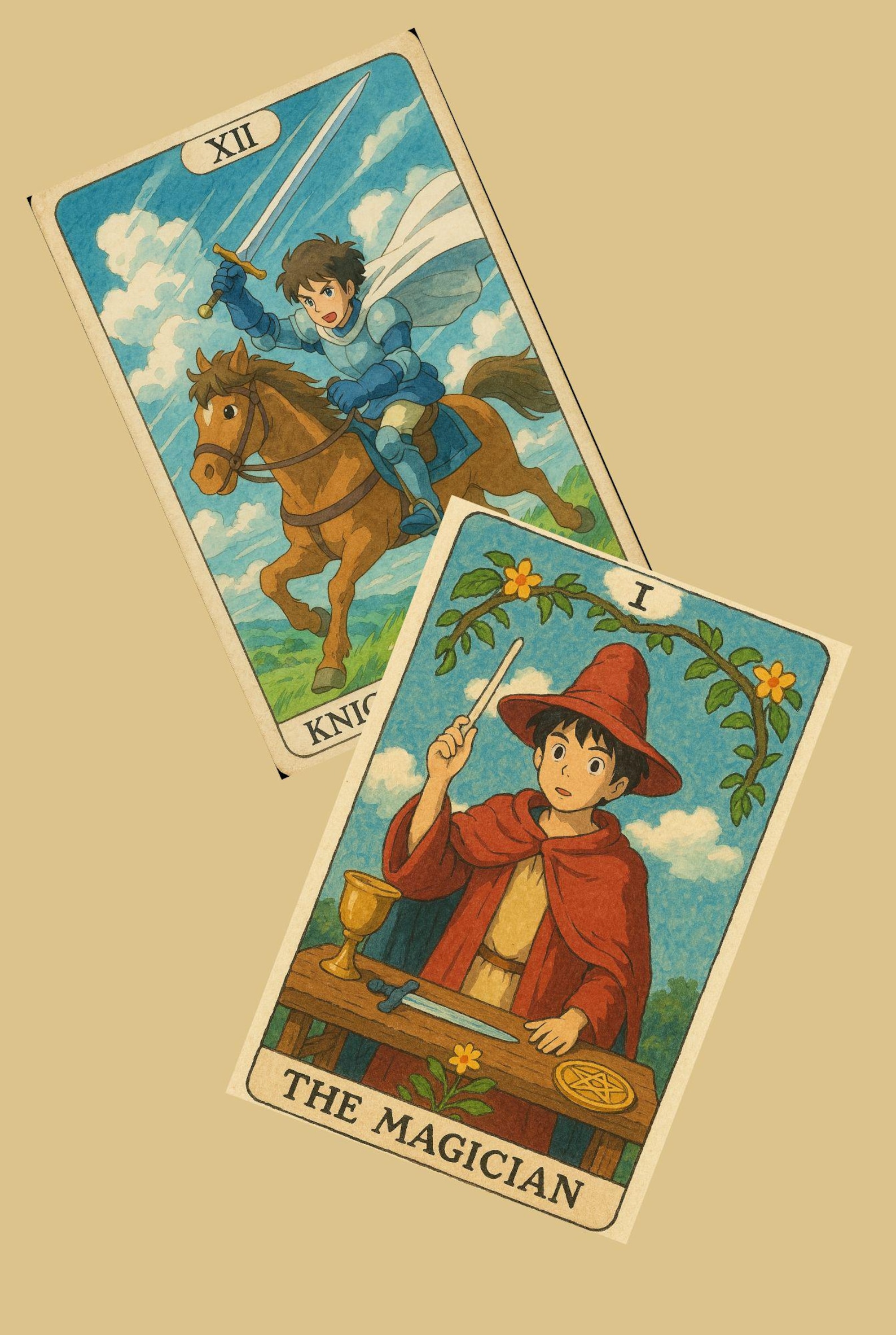 Studio Ghibli Anime Tarot Cards Set: 78 PNG Digital Download - Etsy