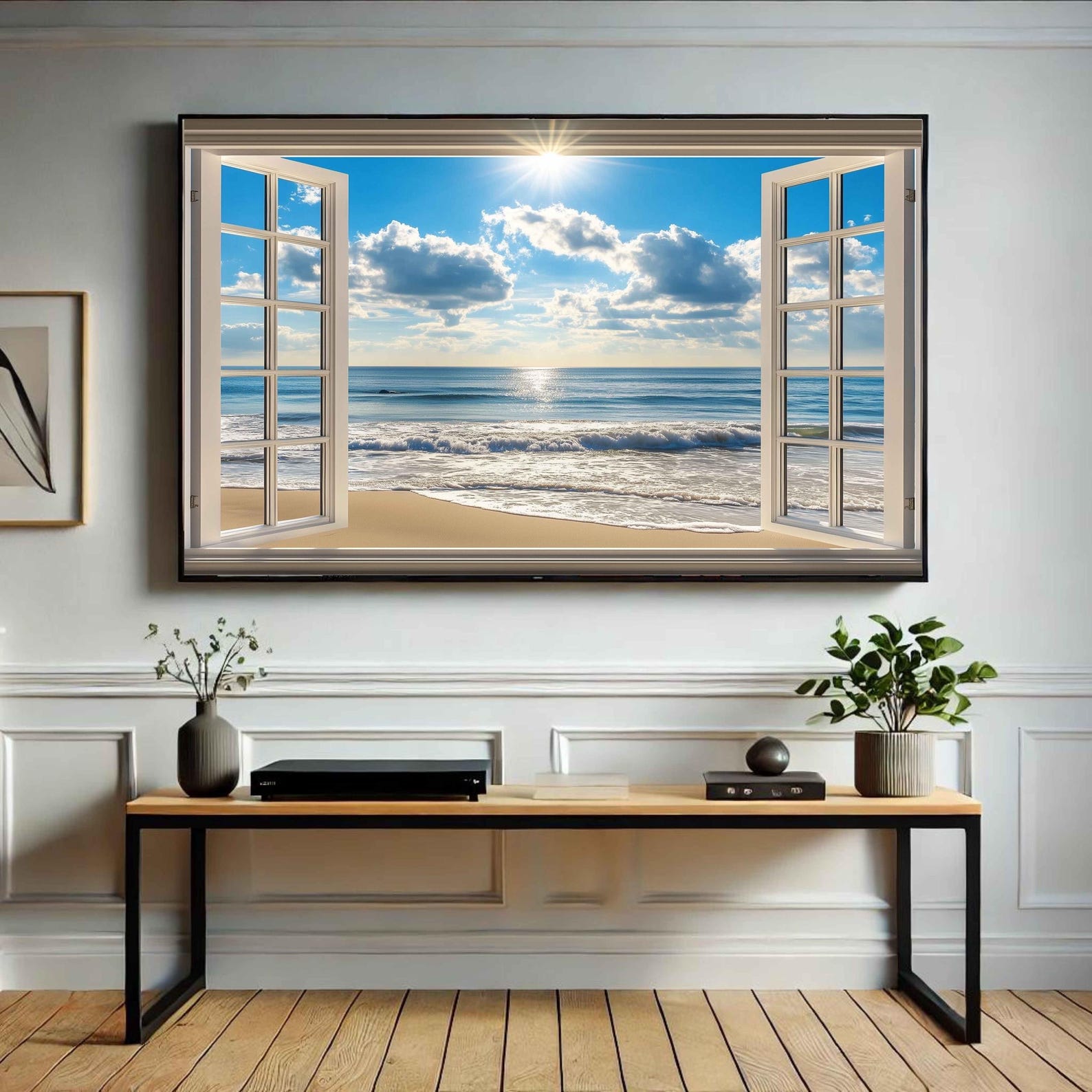 Beach View Through Window Art Print: Samsung Frame TV (digital Download ...