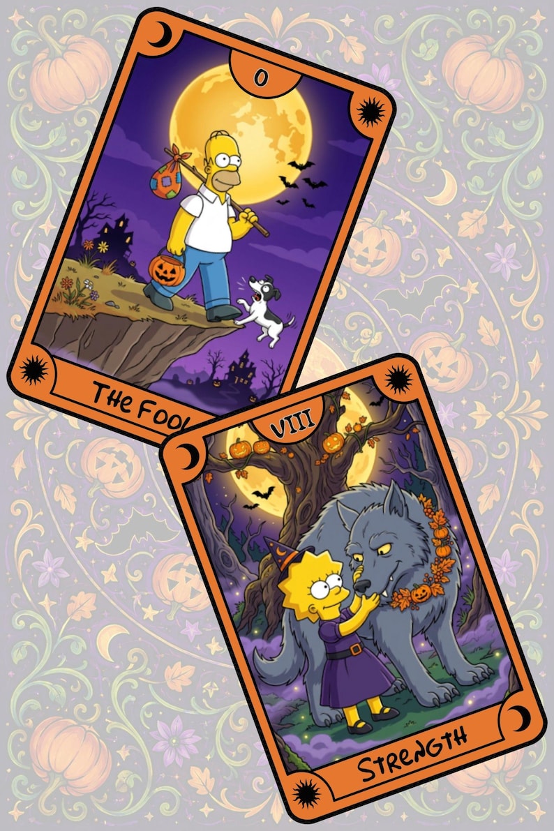 Simpsons Halloween Tarot Deck, 78 Tarot Cards, Spooky - Etsy