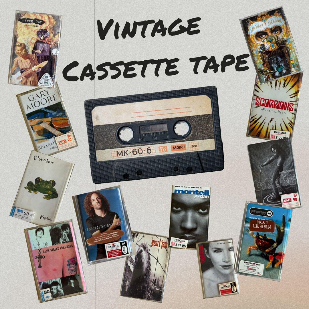 Vintage Music Cassette Tapes: 90s Rock, Pop, R&B Albums - Etsy