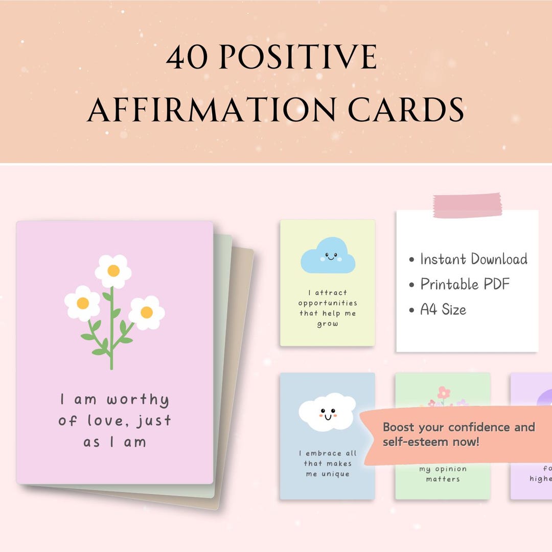 Affirmation Cards Printable, Affirmation Cards Digital, Vision Board ...