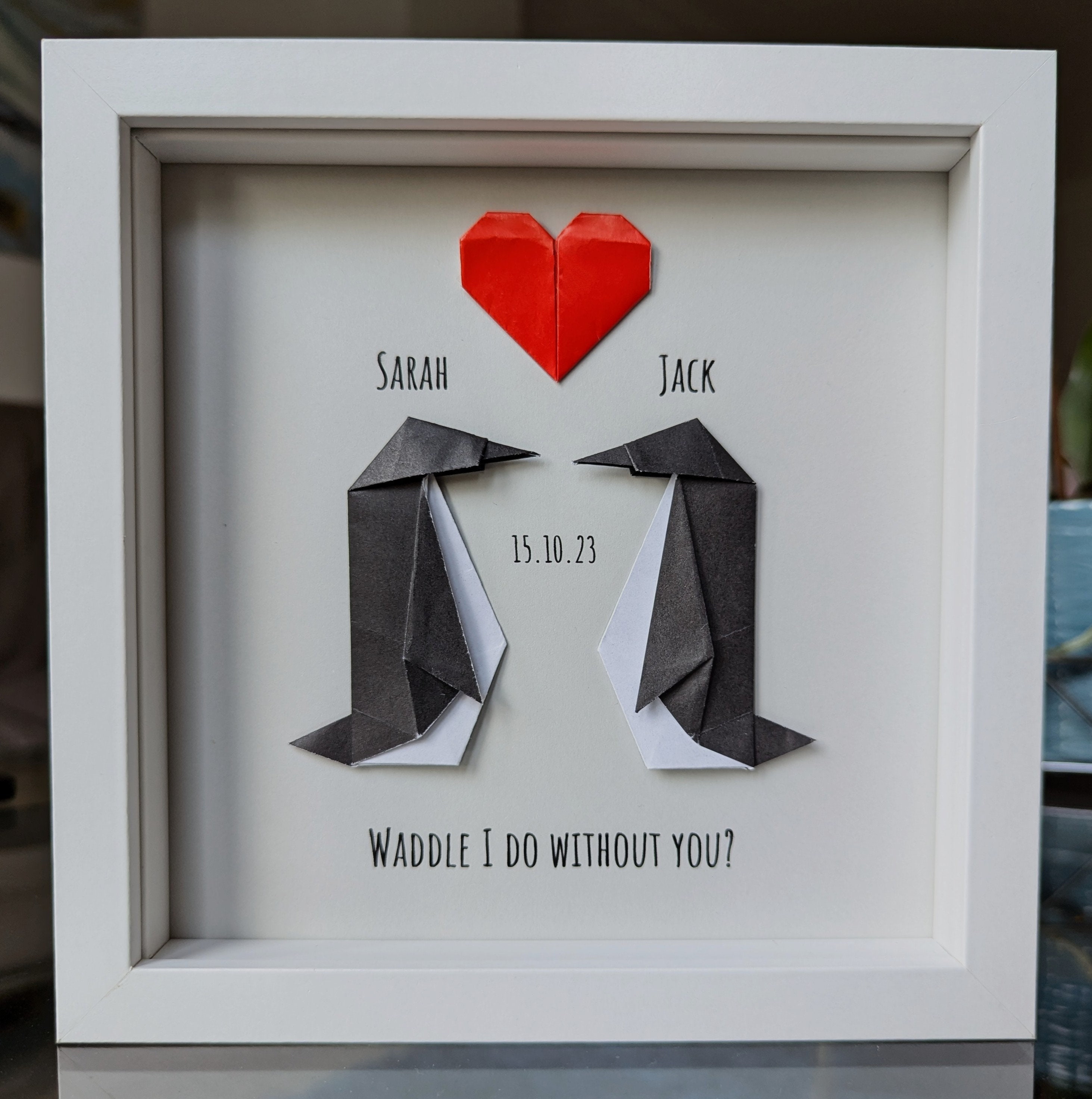 Personalised Origami Penguin Couple - Wedding/anniversary/valentine's ...