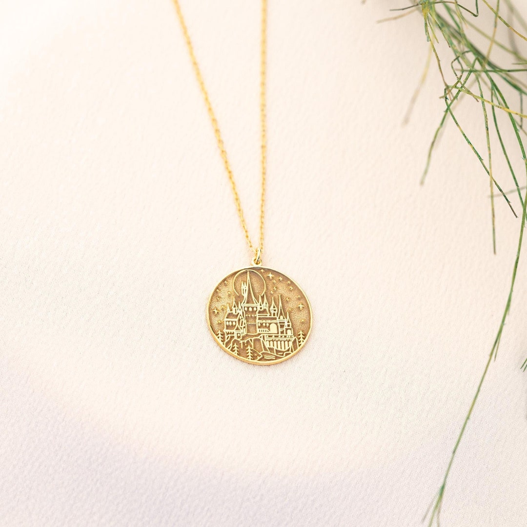 Gold Wizard School Necklace - Harry P. Pendant - Legandry Wizard School ...