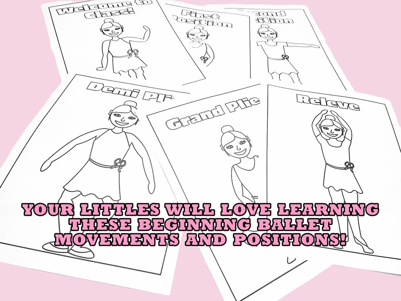 6 Printable Beginner Ballet Coloring Book Coloring Pages for Kids ...