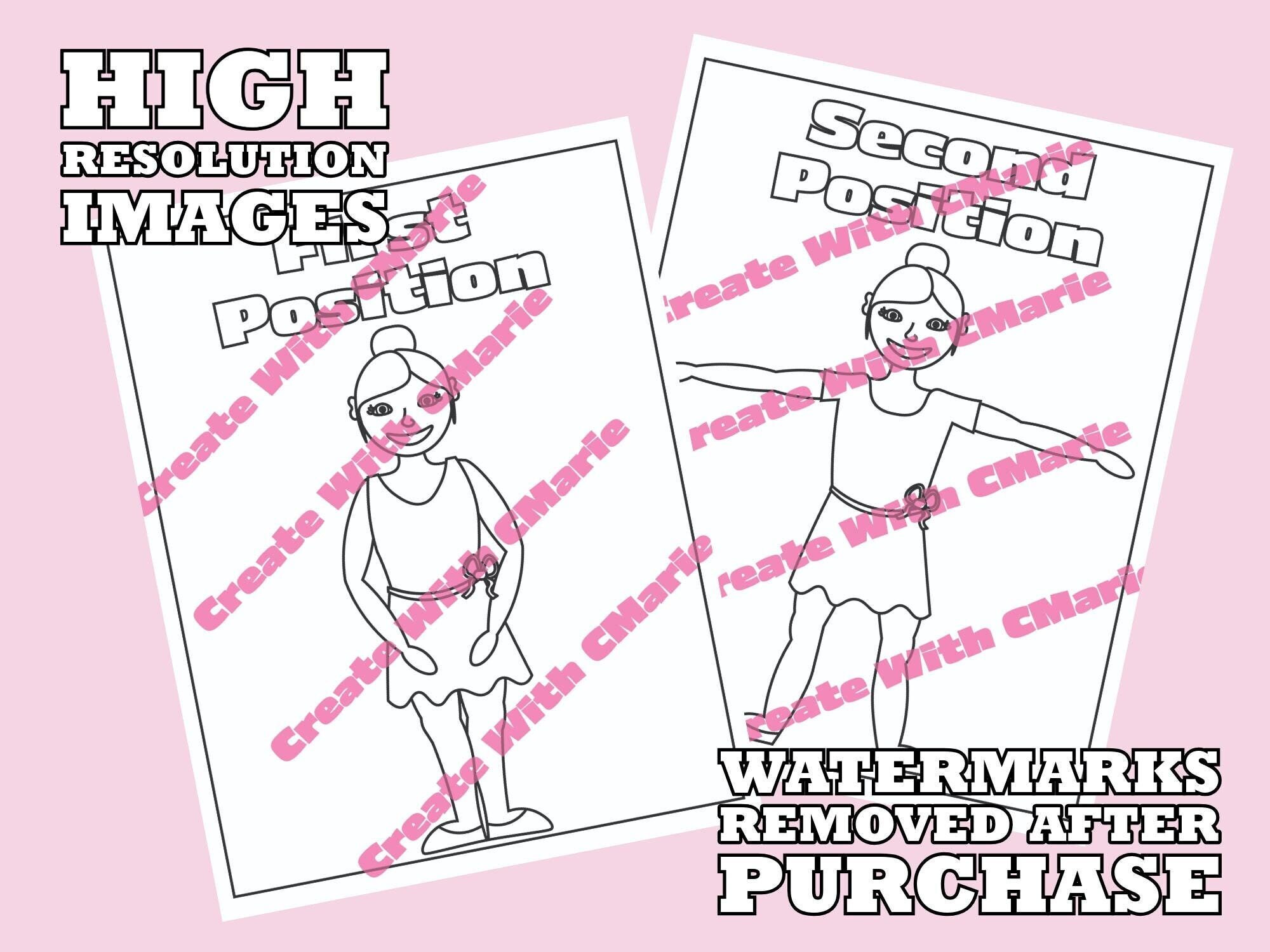 6 Printable Beginner Ballet Coloring Book Coloring Pages for Kids ...