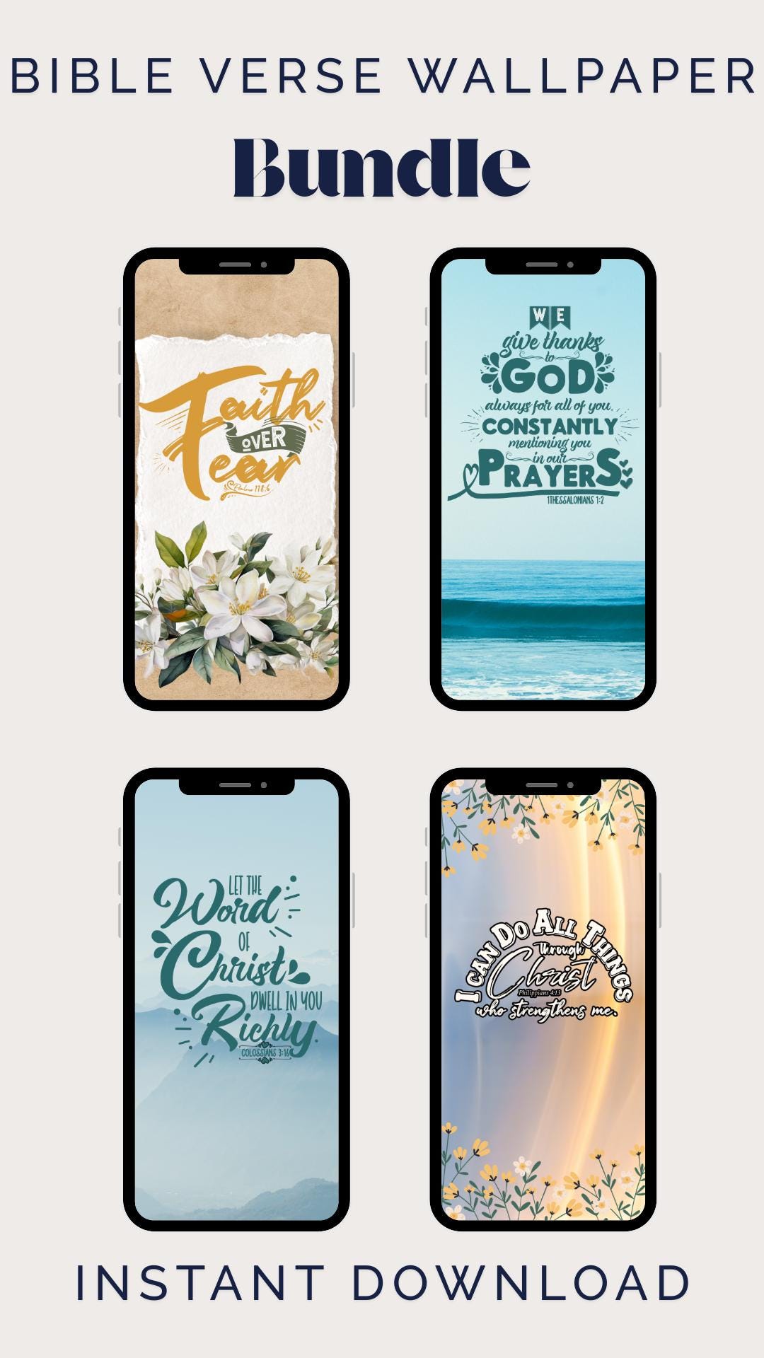Bible Verse Phone Wallpaper Bundle, Scripture Lock Screen ...