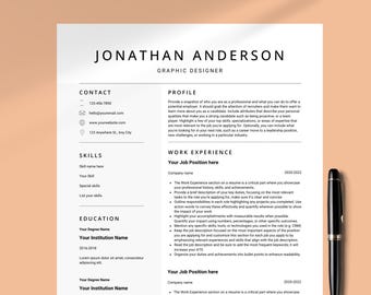 Clean Professional Resume Template for Microsoft Word CV Template Cover ...