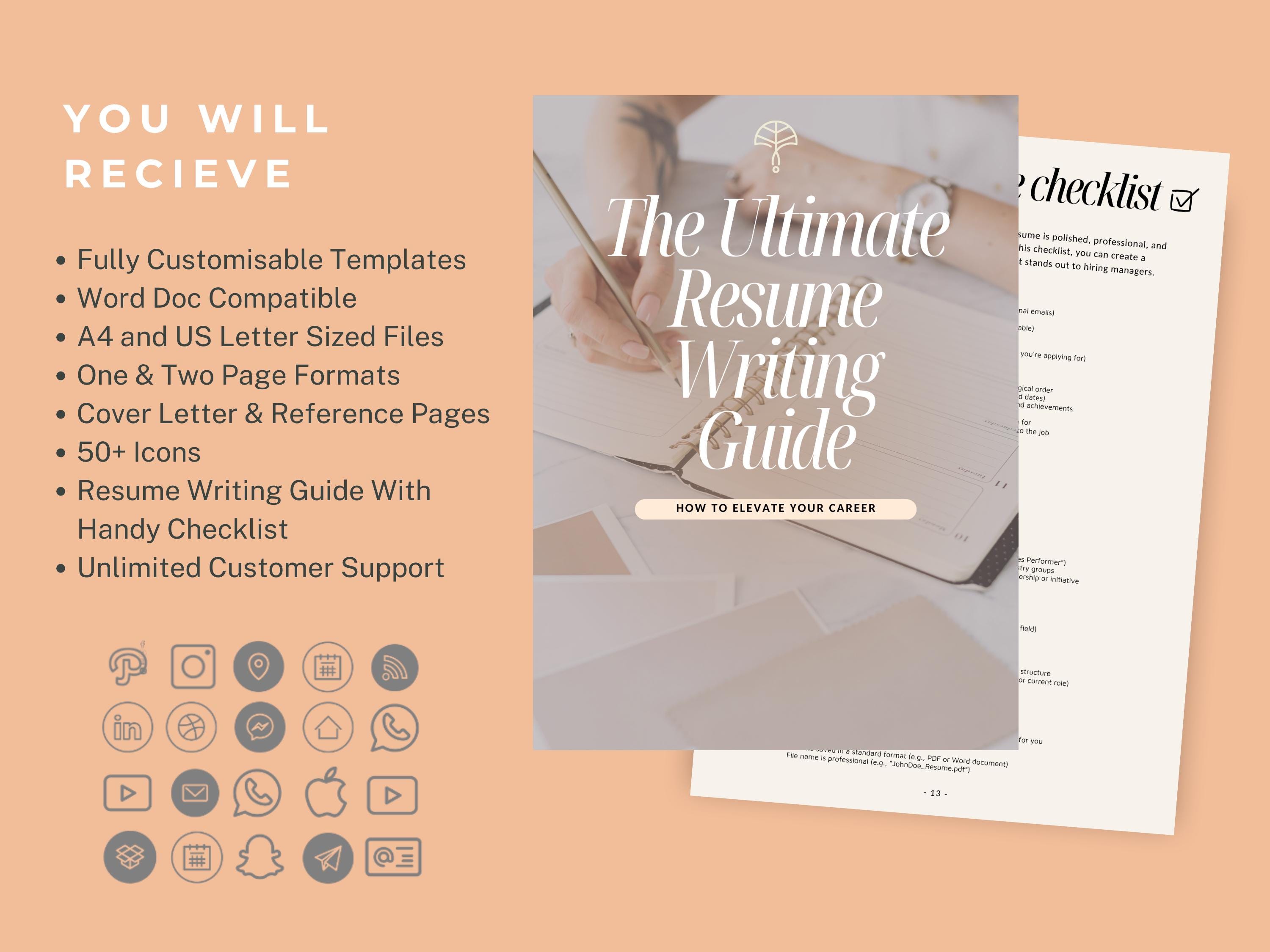 Clean Professional Resume Template for Microsoft Word CV Template Cover ...