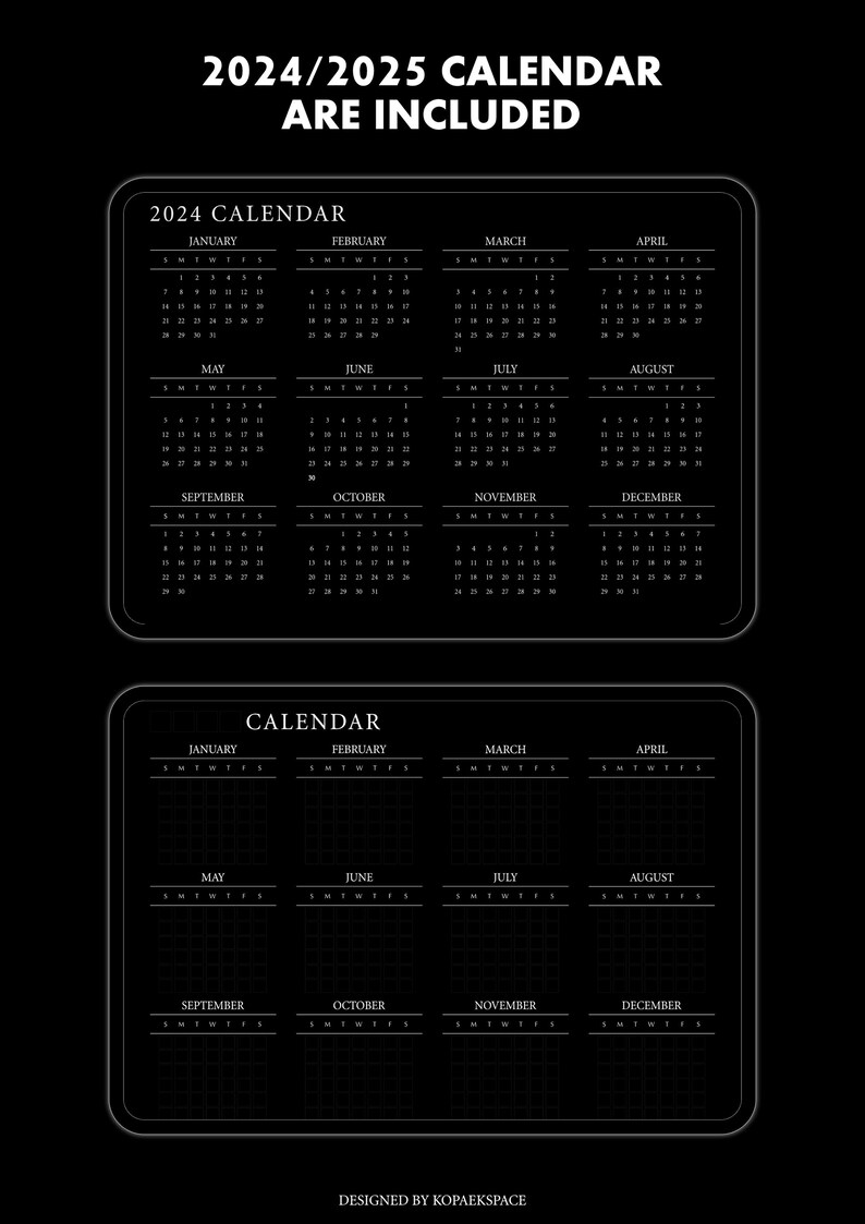 Black Digital Planner - Etsy