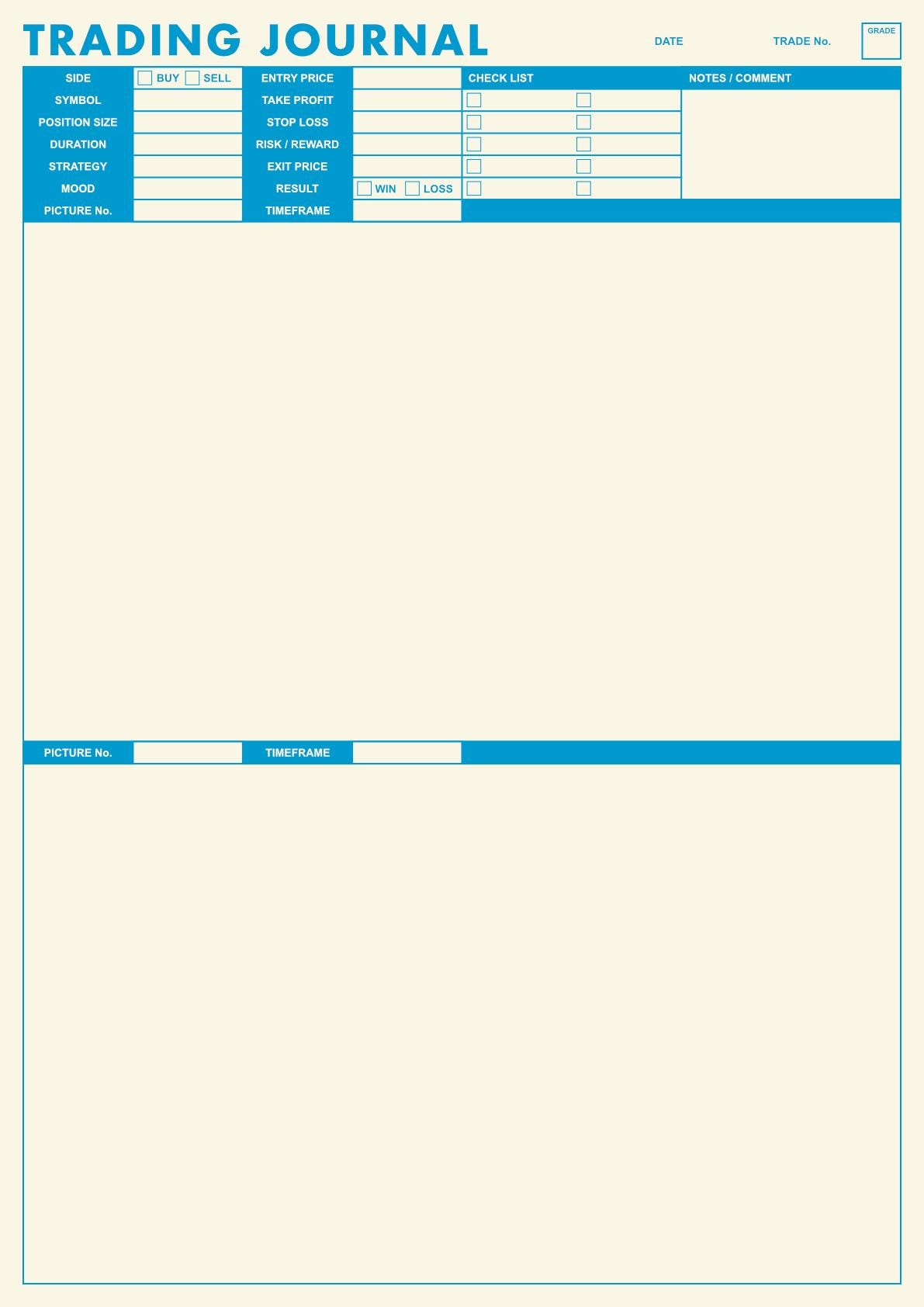 Trading Journal Template - Etsy