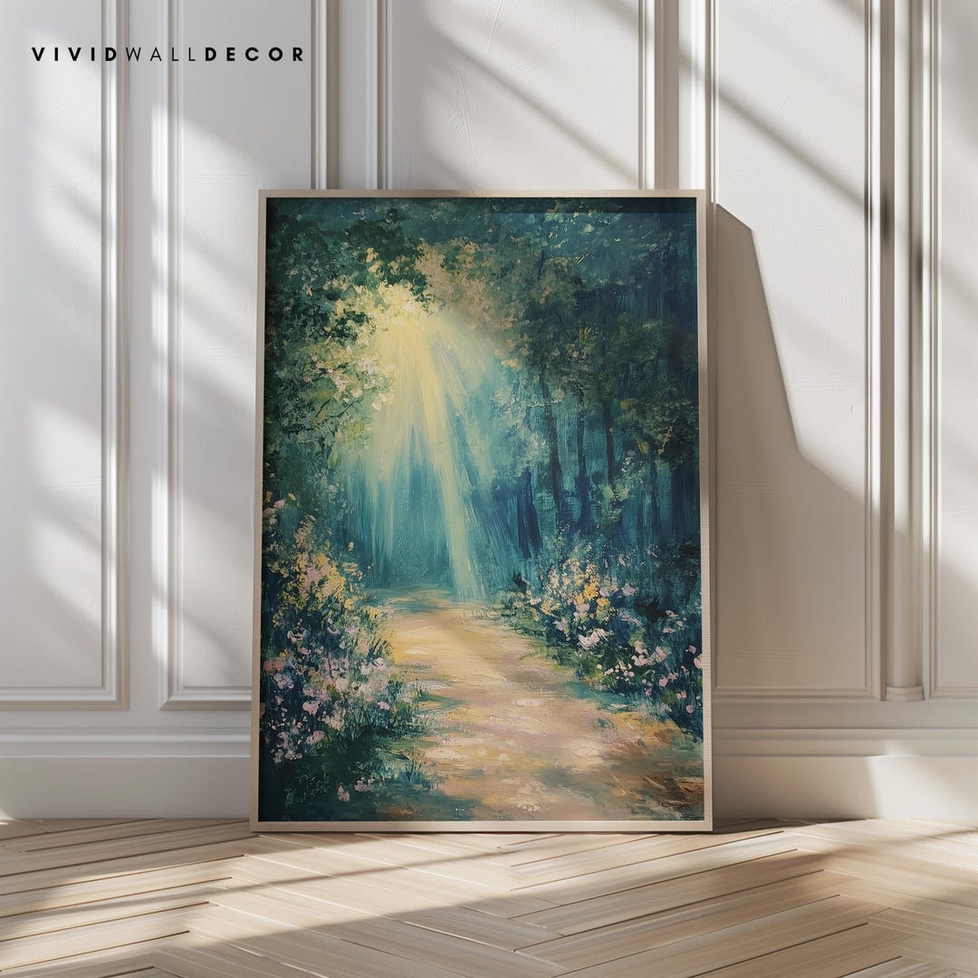 Enchanted Forest Path Art Vintage Nature Wall Art Woodland Painting ...