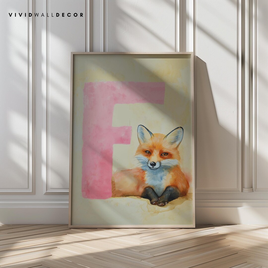 Fox Alphabet Nursery Print Letter F Baby Room Decor Animal Nursery Wall ...
