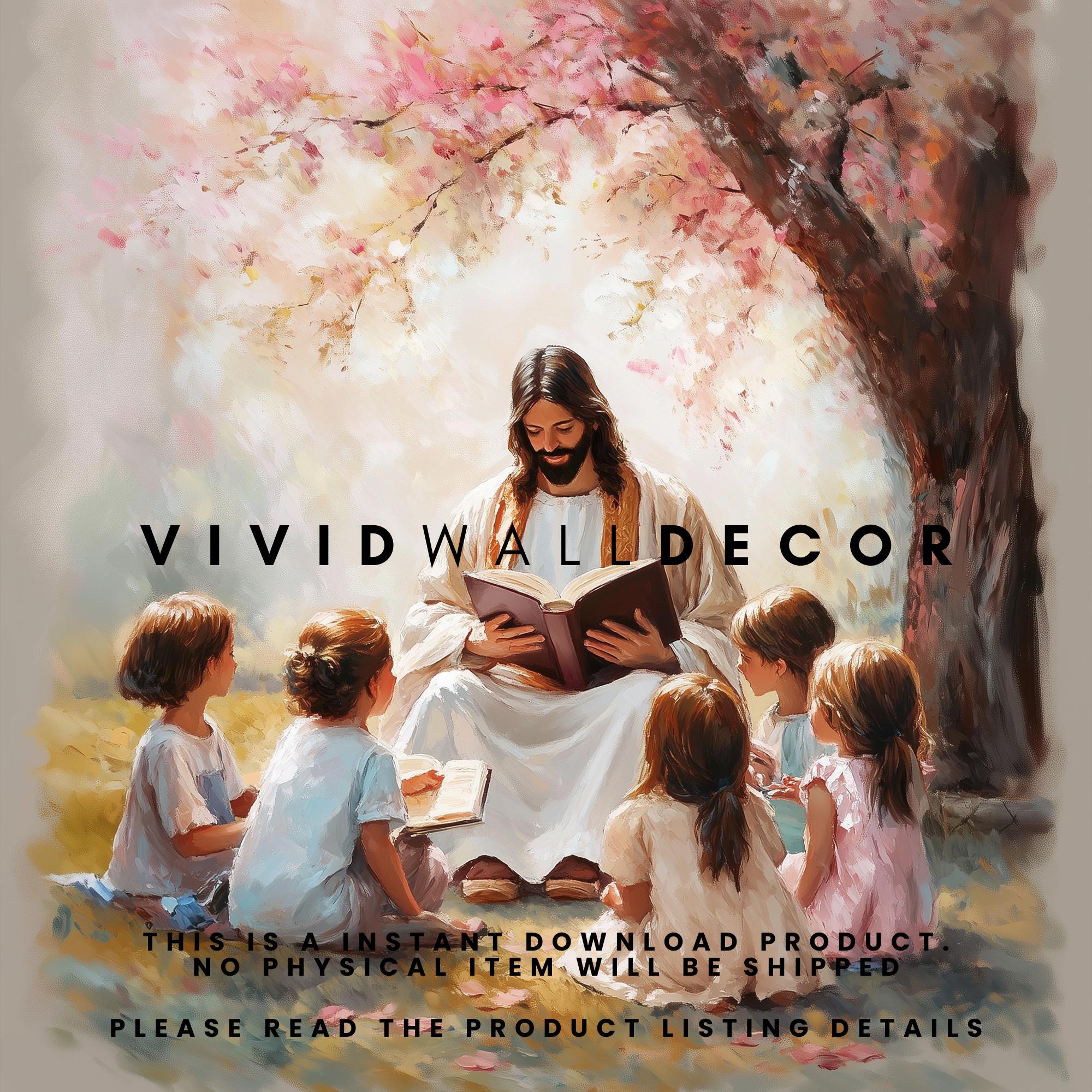 Jesus Teaching Children Art Print Christian Wall Art Faith Decor Bible ...