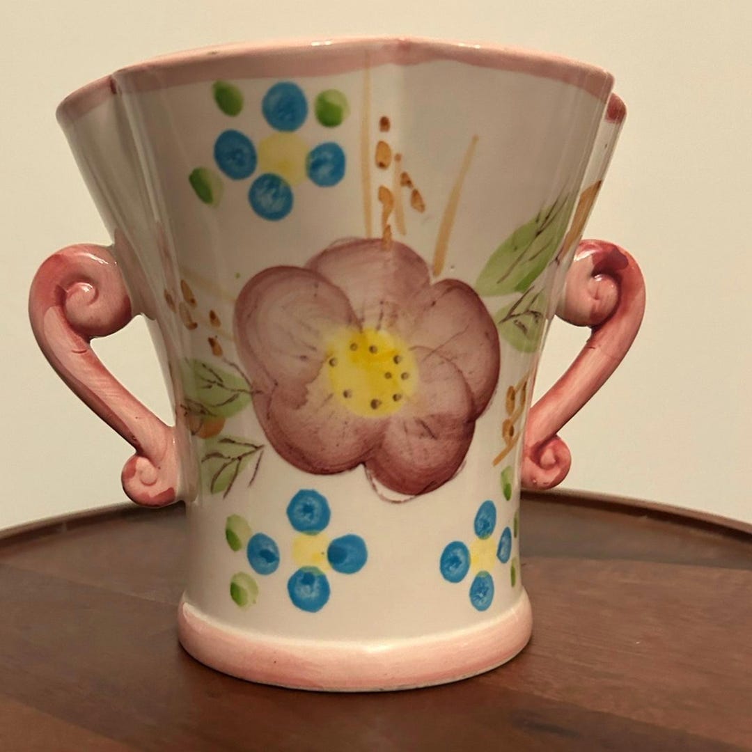 Vintage 1950s Relpo Hand Painted Pottery Vase - Etsy