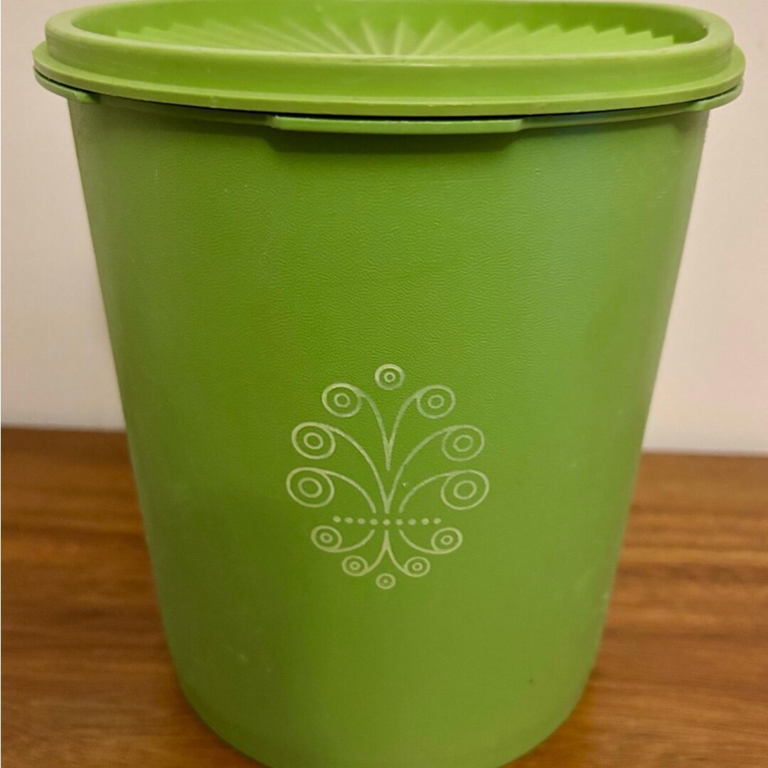 Vintage Tupperware Lime Green Storage Container - Etsy