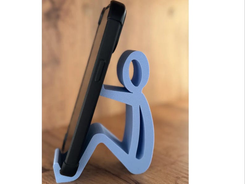 3D Printed Stick Figure Phone Holder: Quirky Desk Decor - Etsy