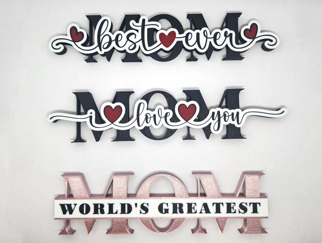 3D Printed Mom Sign: Freestanding Mother's Day Desk Decor - Etsy
