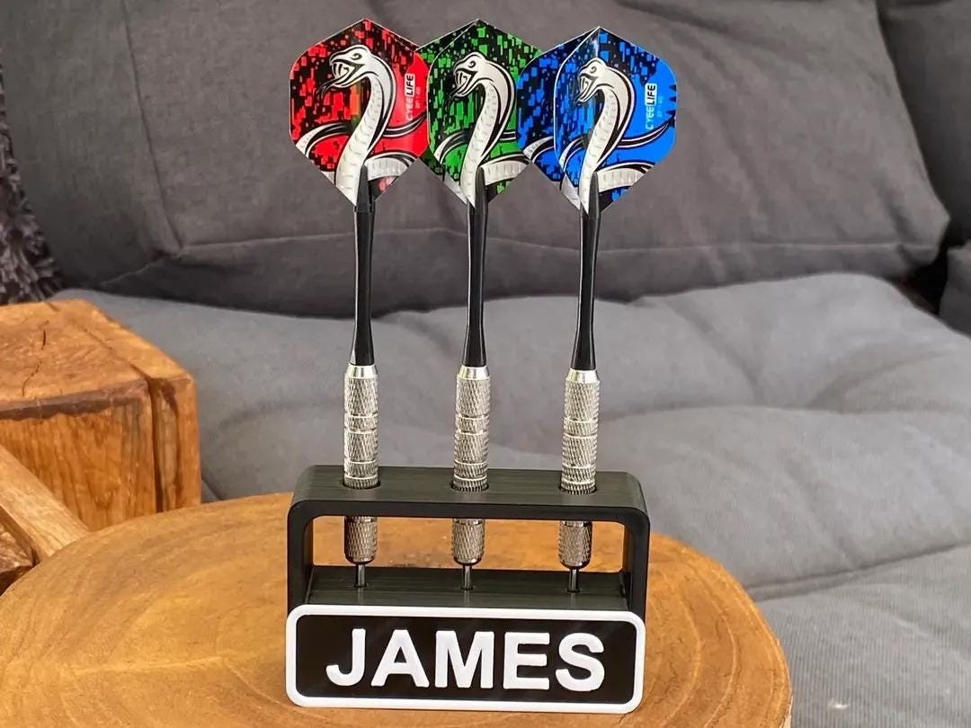 Personalized Dart Holder, 3D Printed Dart Storage for 3 Darts ...
