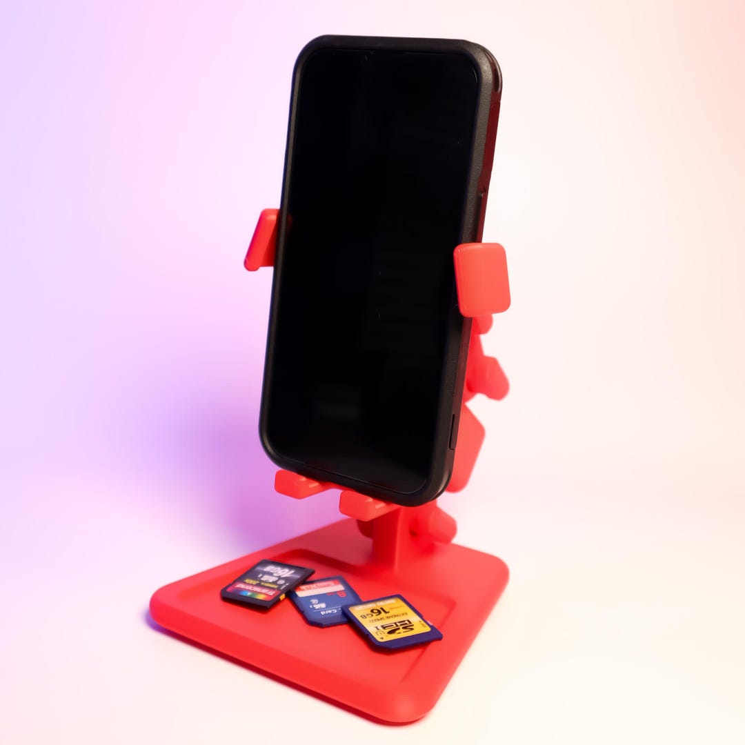 Adjustable Phone Holder / 3D Printed Phone Holder / Office Desk ...