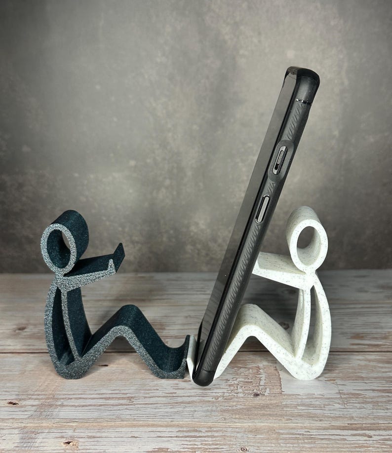 3D Printed Stick Figure Phone Holder: Quirky Desk Decor - Etsy