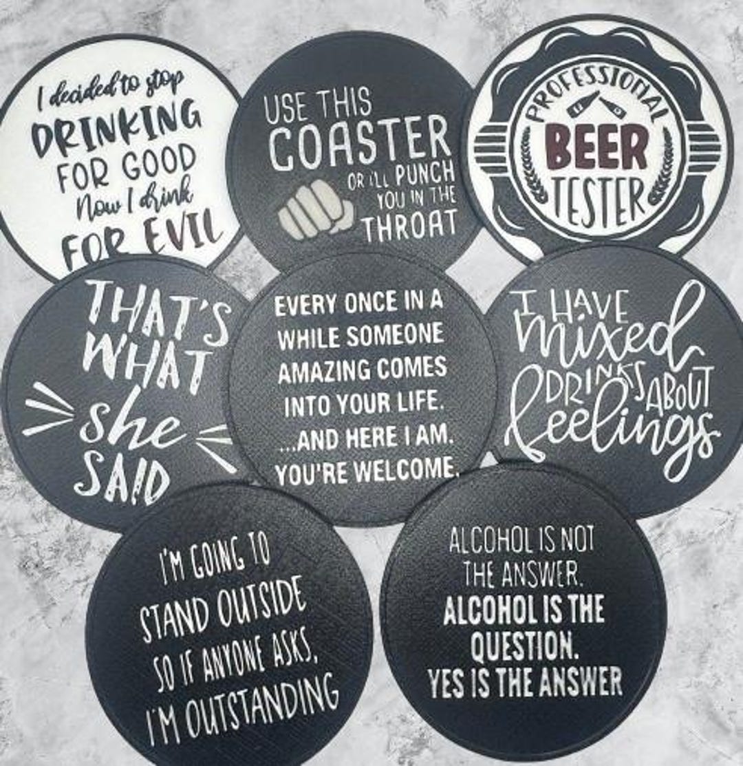 Funny 3D Printed Coasters: Add a Splash of Humor to Your Home - Etsy