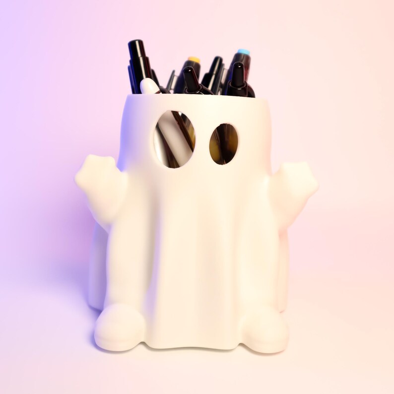 3D Printed Ghost Pen Holder: Spooky Halloween Desk Organizer - Etsy