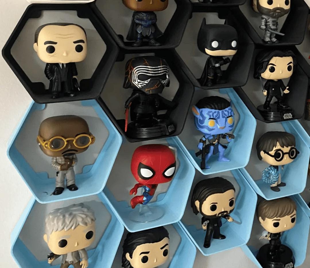 3D Printed Funko Pop Honeycomb Shelf: Modular Collectible Display - Etsy