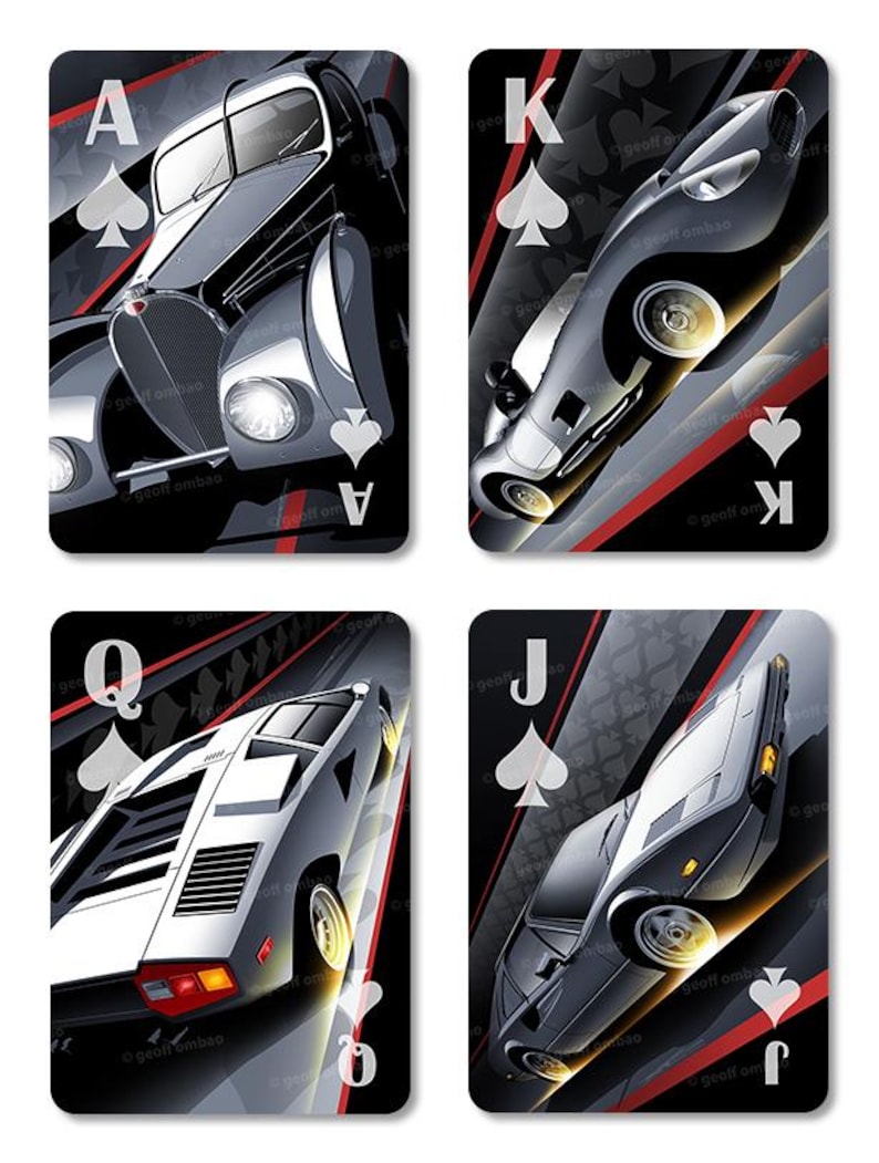 Car Cards – illustrated Classic Car Poker Deck - Etsy