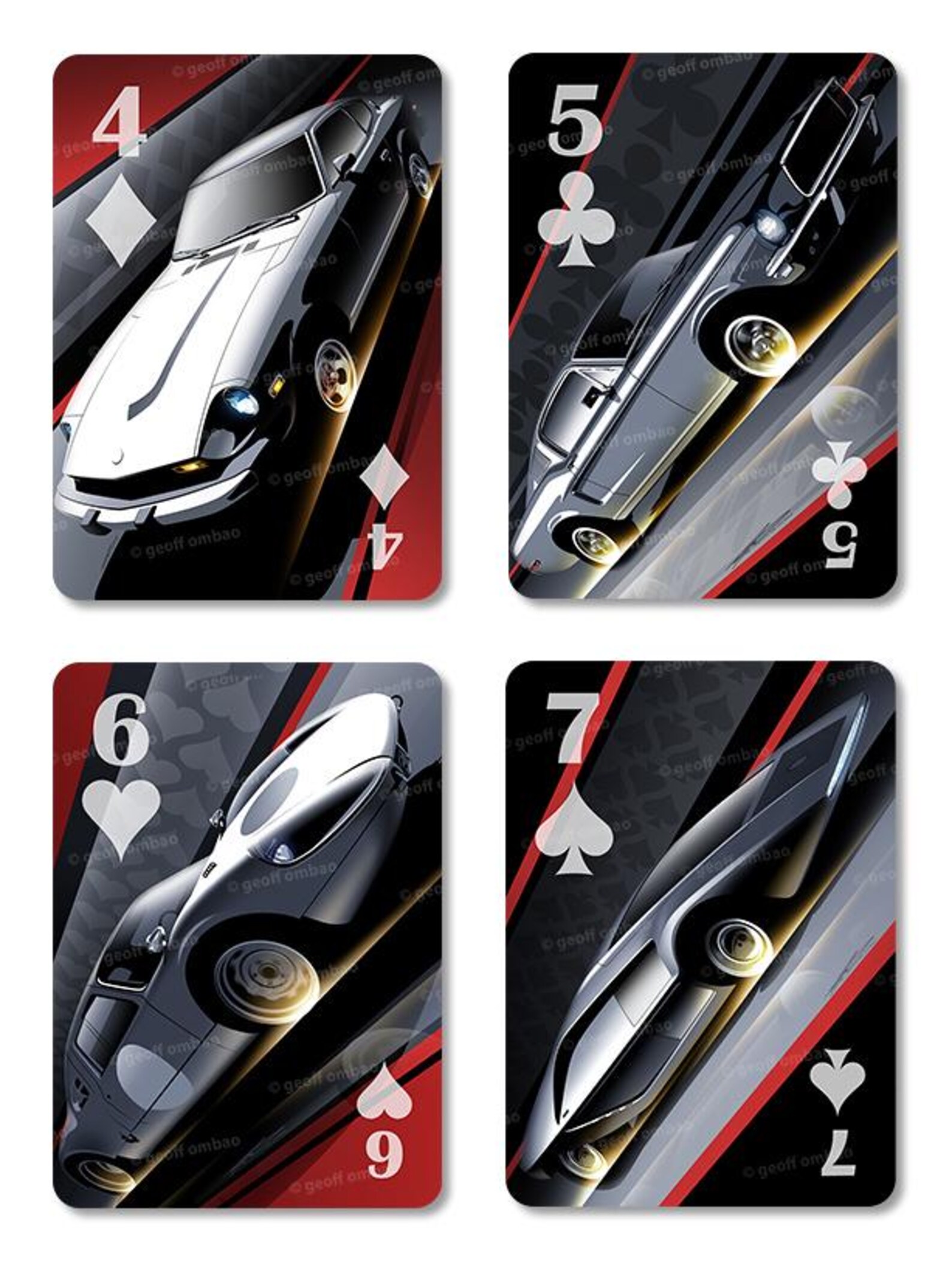 Car Cards – illustrated Classic Car Poker Deck - Etsy