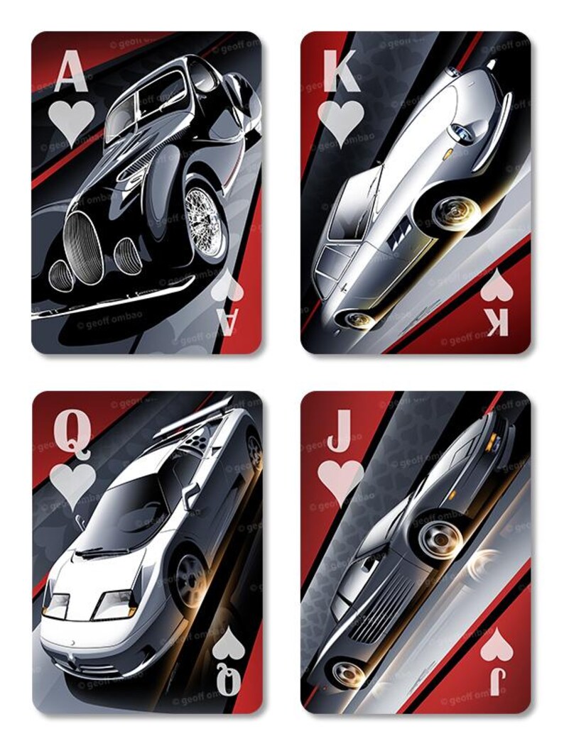 Car Cards – illustrated Classic Car Poker Deck - Etsy