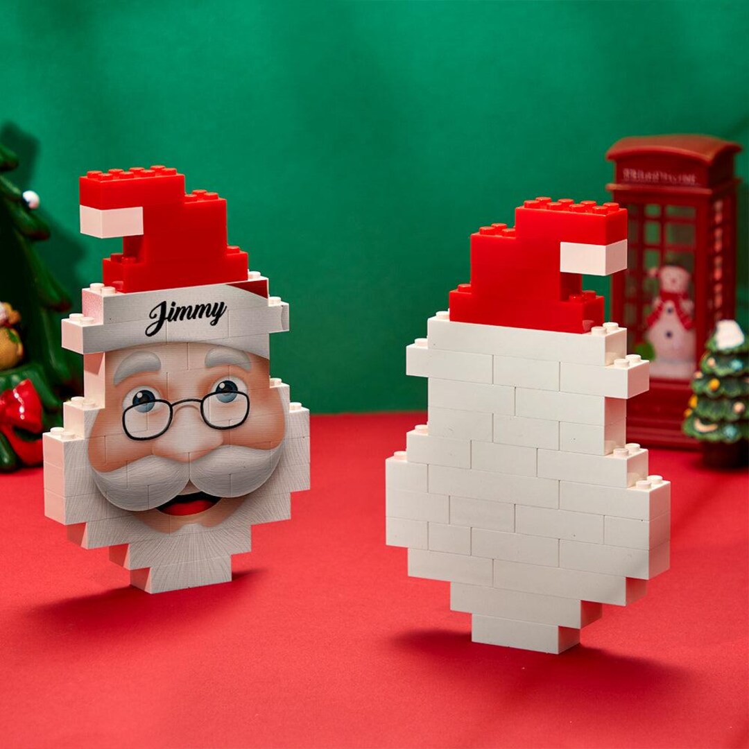 Personalized Santa Claus Building Blocks Christmas Block Brick Puzzles ...