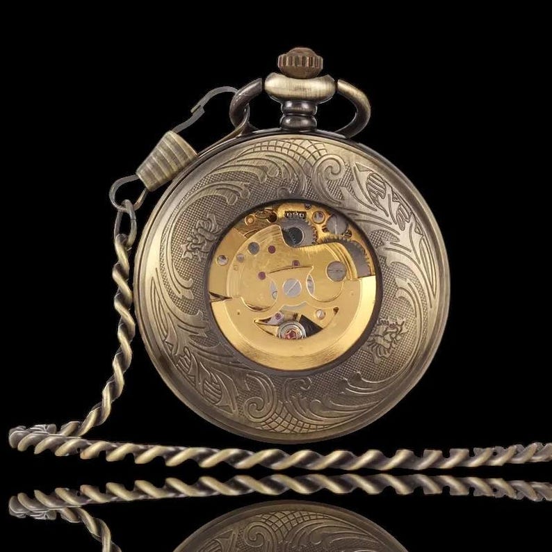 Automatic Mechanical Pocket Watch Retro Flip Design for Men and Women ...