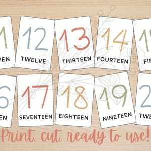 Number Flashcards 1-20 - Etsy