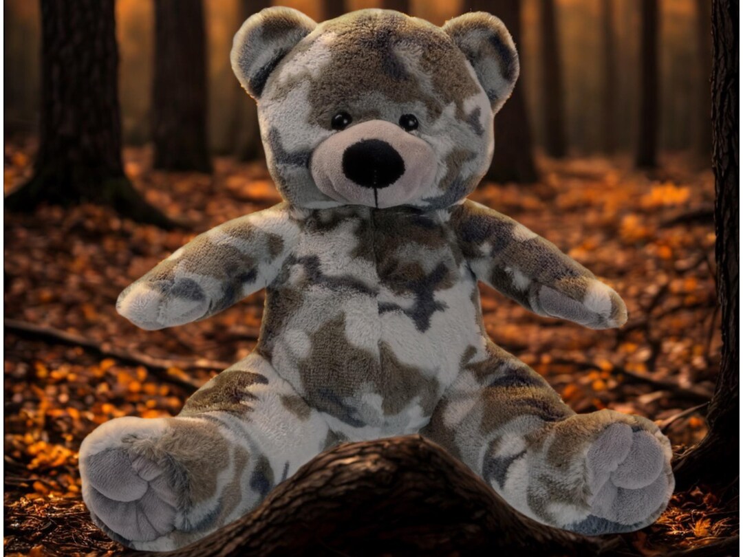 Make Your Own Plush – DIY Camo Bear Stuffie Kit With Heart & Birth ...
