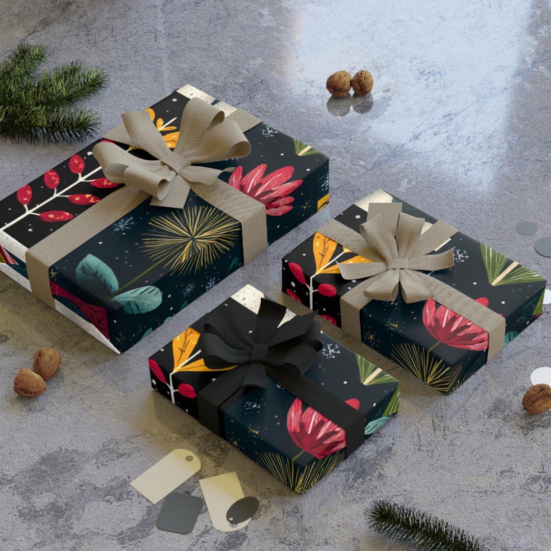 Floral Gift Wrapping Paper Roll, Whimsical Design, Eco-friendly - Etsy