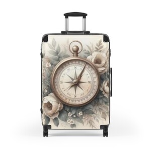 Vintage-inspired Luggage With Compass Design – Travel Suitcase - Etsy