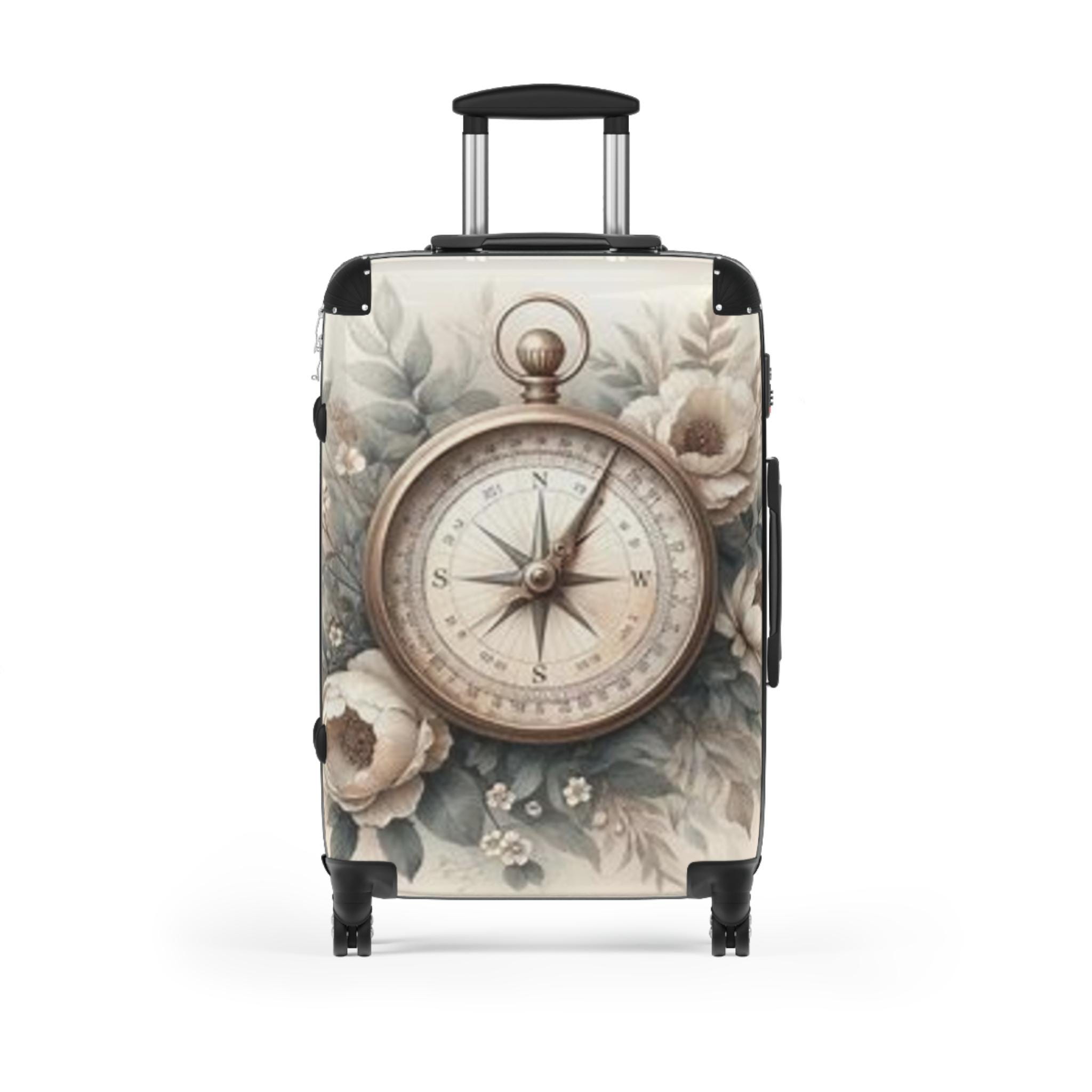 Vintage-inspired Luggage With Compass Design – Travel Suitcase - Etsy